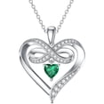 DVEATR Birthstone Necklace Gifts for Women, Sterling Silver Infinity ...