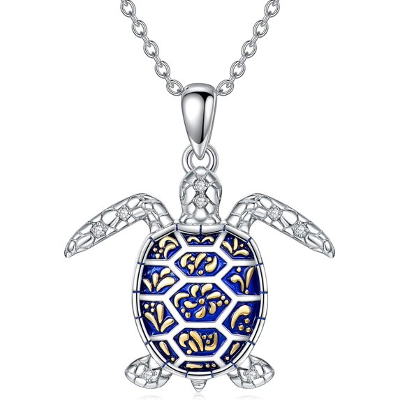 DVEATR Diamond Turtle Necklace for Women 925 Sterling Silver Turtle ...