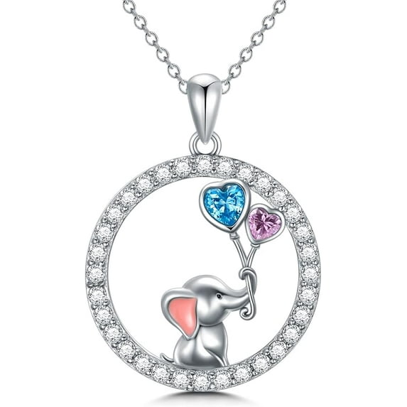 DVEATR Elephant Necklace 925 Sterling Silver Dainty Elephant Pandant ...