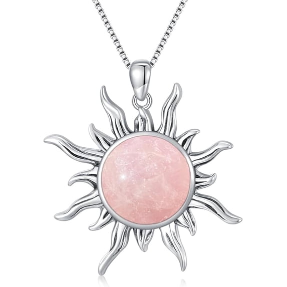 DVEATR Sun Turquoise Pendant Necklace, 925 Sterling Silver Genuine ...