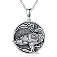 DVEATR Valknut Viking Necklace 925 Sterling Silver Odin Knot Pendant ...