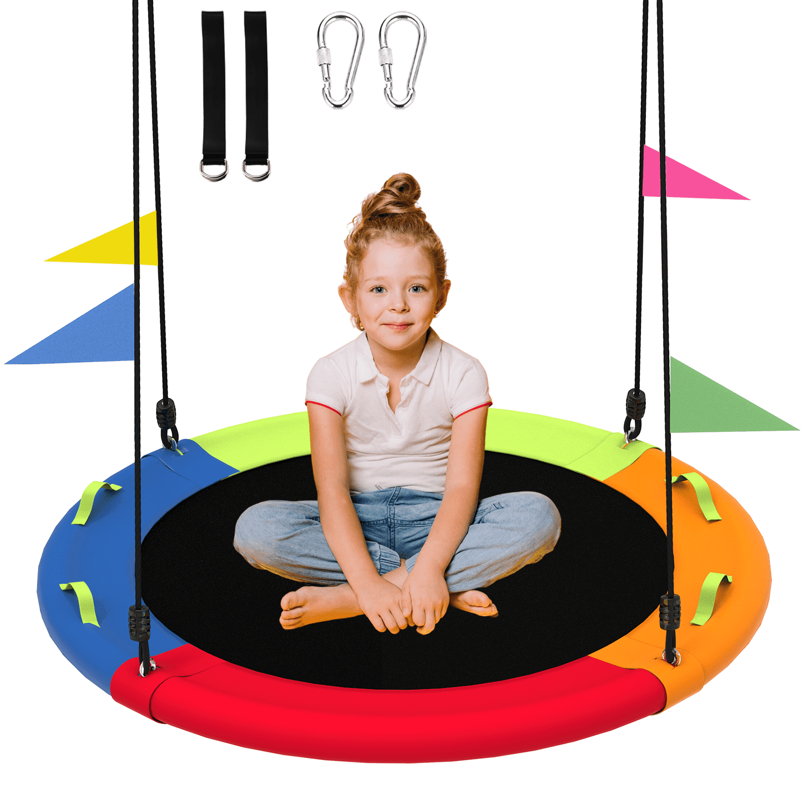 DVH 40 inch Flying Saucer Tree Swing Indoor Outdoor Play Set Swing for ...
