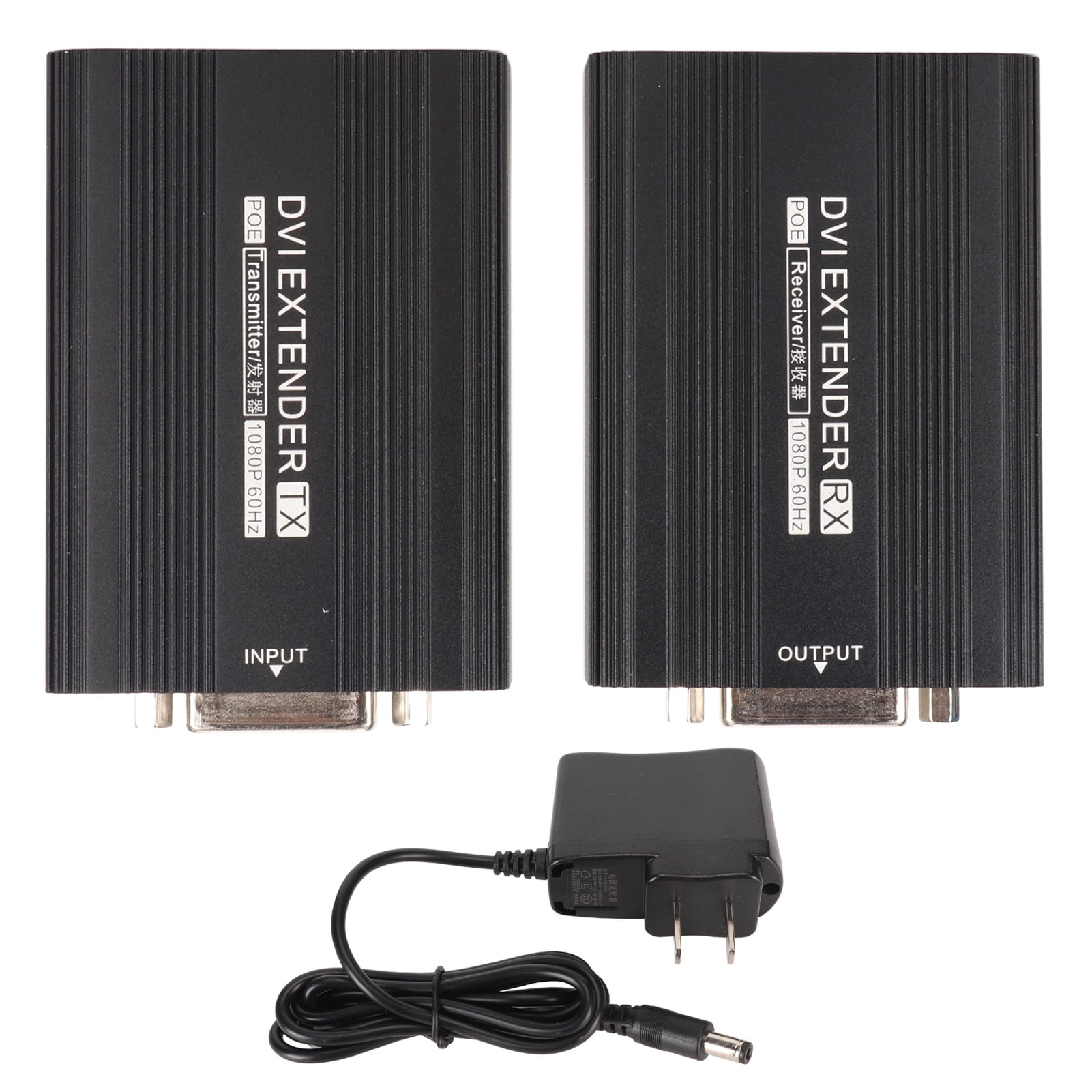 DVI Extender 1920x1080P At 60HZ POE Single Power Supply Plug and Play ...
