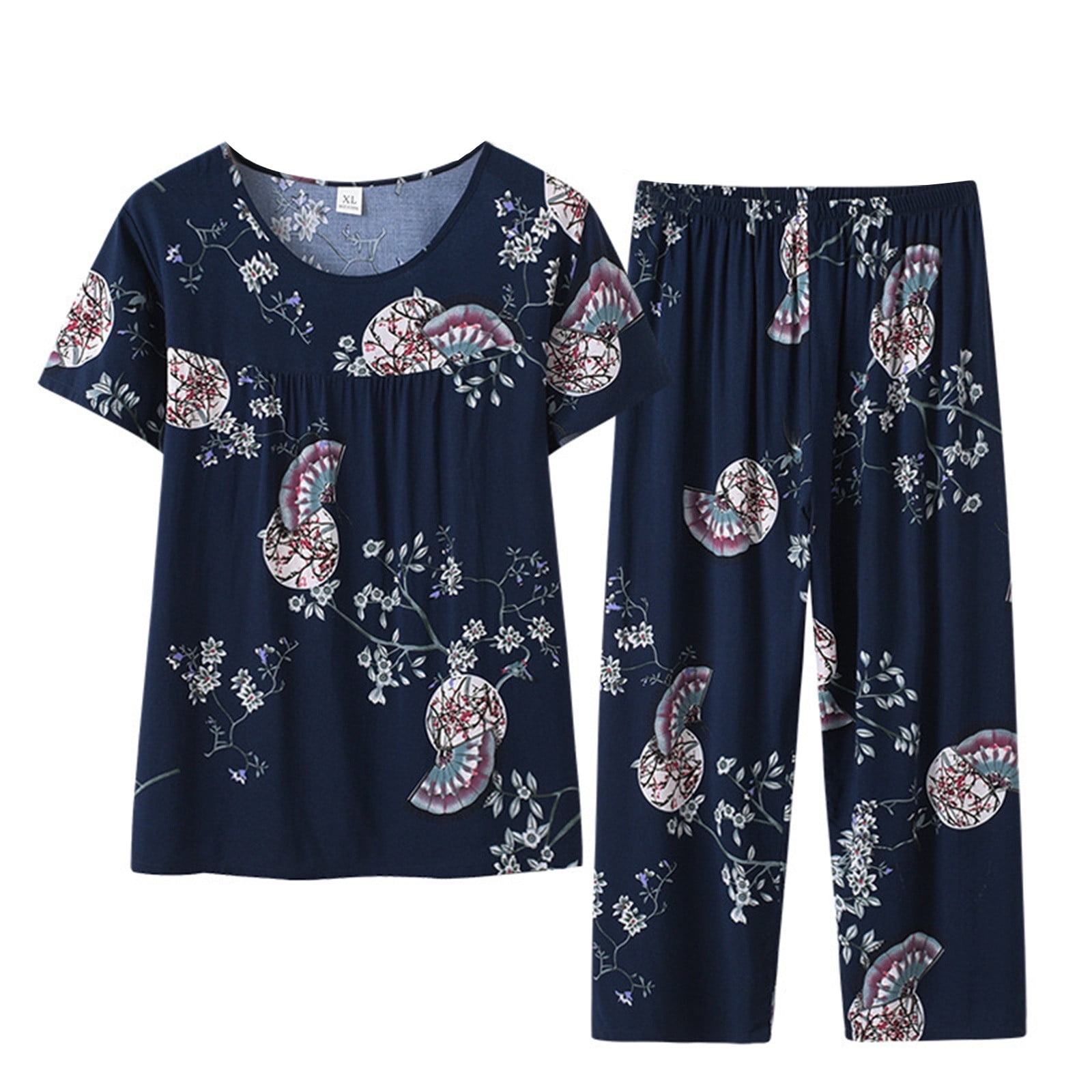 DVKOVI 2 Piece Sets for Women Summer Homewear Sets Women's New Floral ...