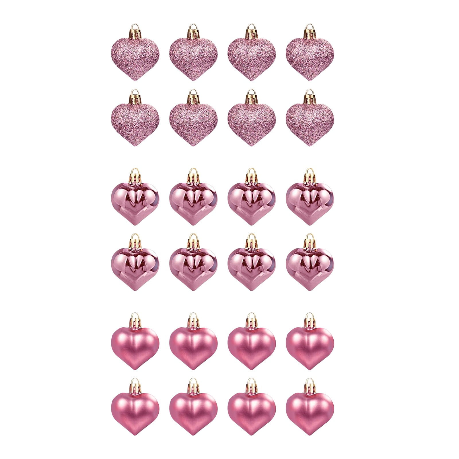 DVKOVI 24 Pcs Valentine's Day Heart Ornaments, Heart Shaped Bulk ...