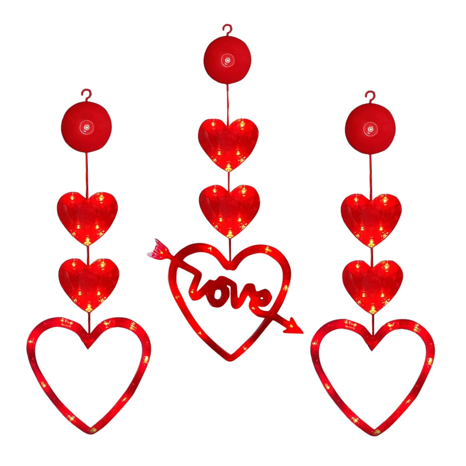 DVKOVI 3 Pack Valentines Day Window Lights Decorations Battery Powered ...