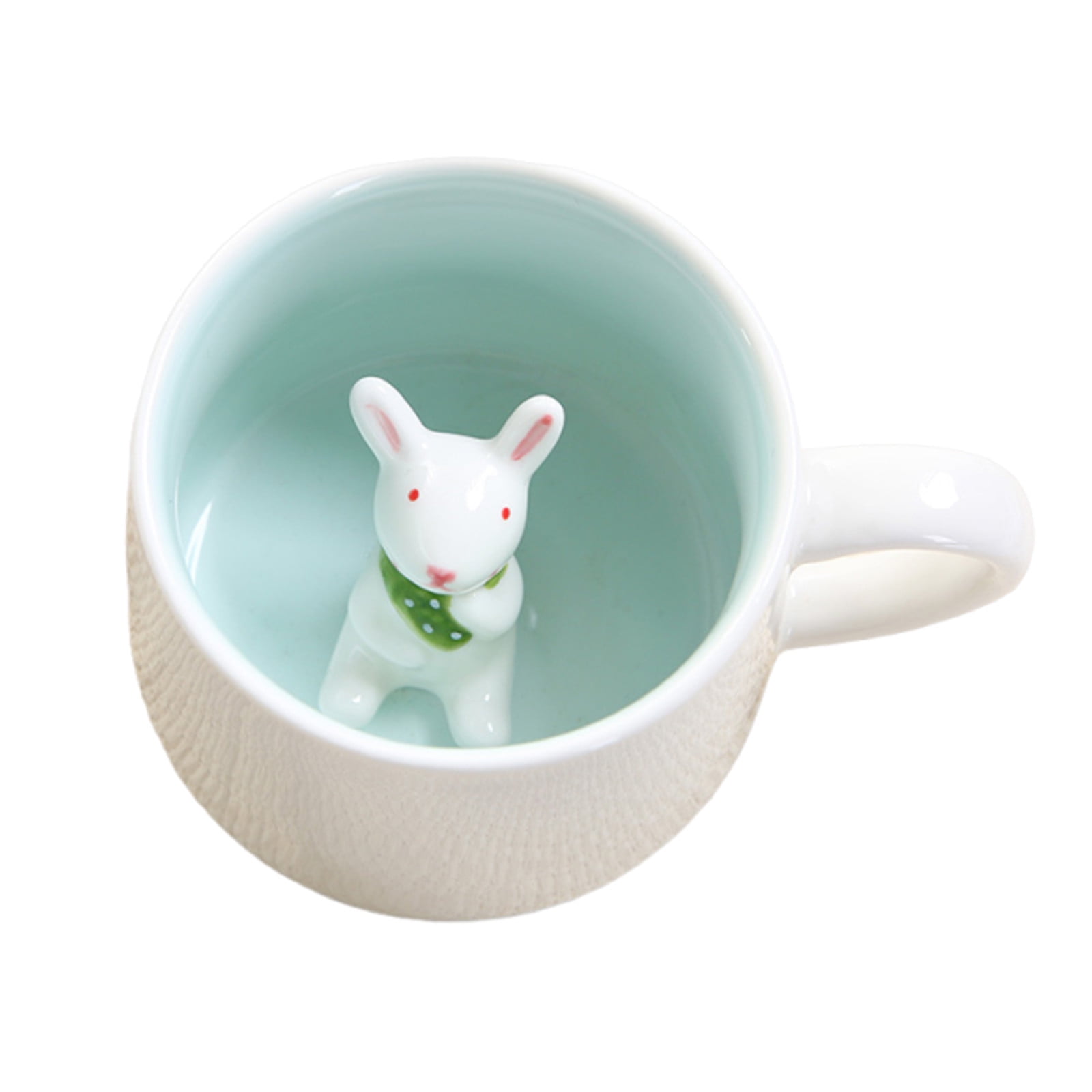 DVKOVI 3D Coffee Mug Animal inside 8 oz with Bunny,Cute Cartoon ...