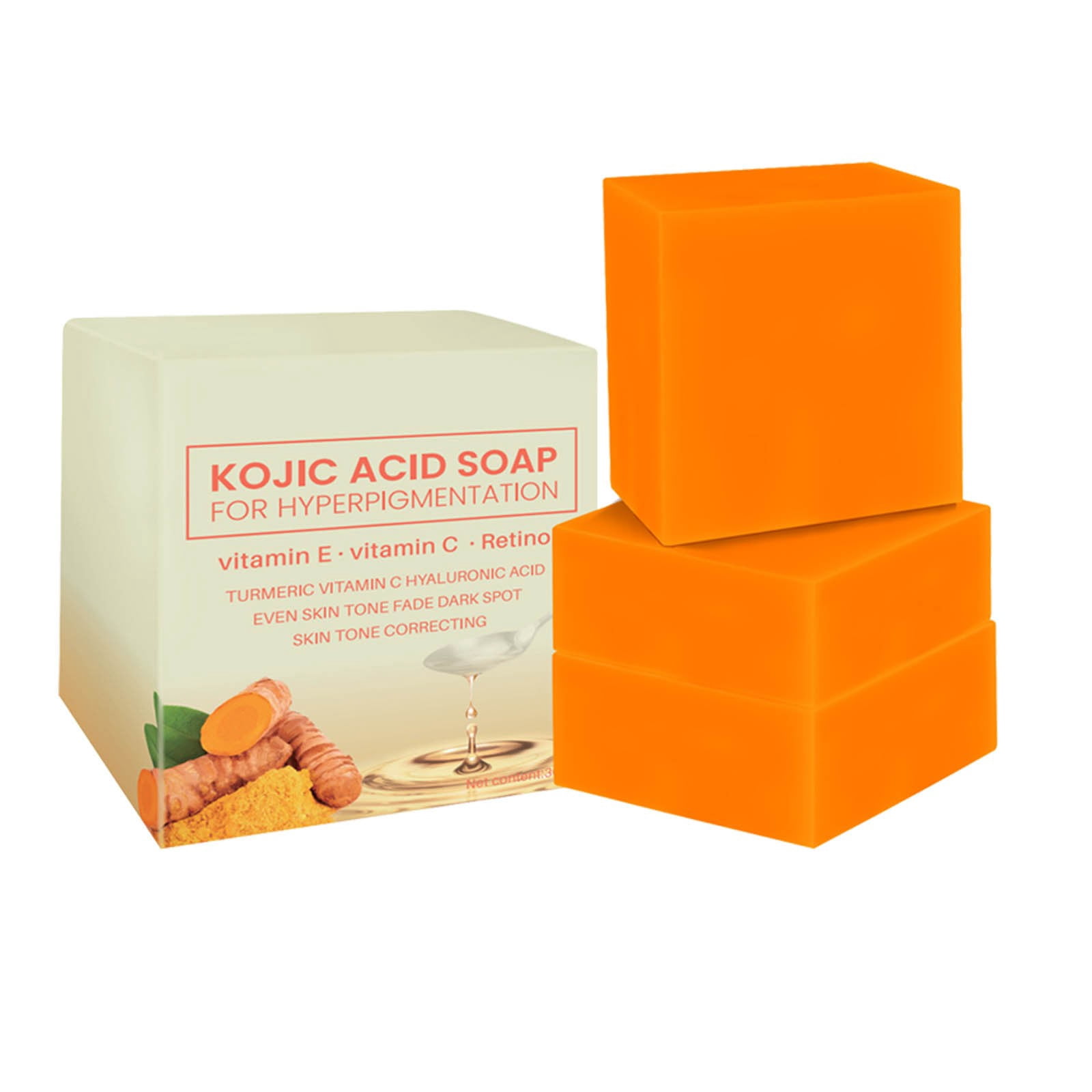DVKOVI 3pcs Organic Turmeric Soap for Darkspots Facial and Body Skin ...