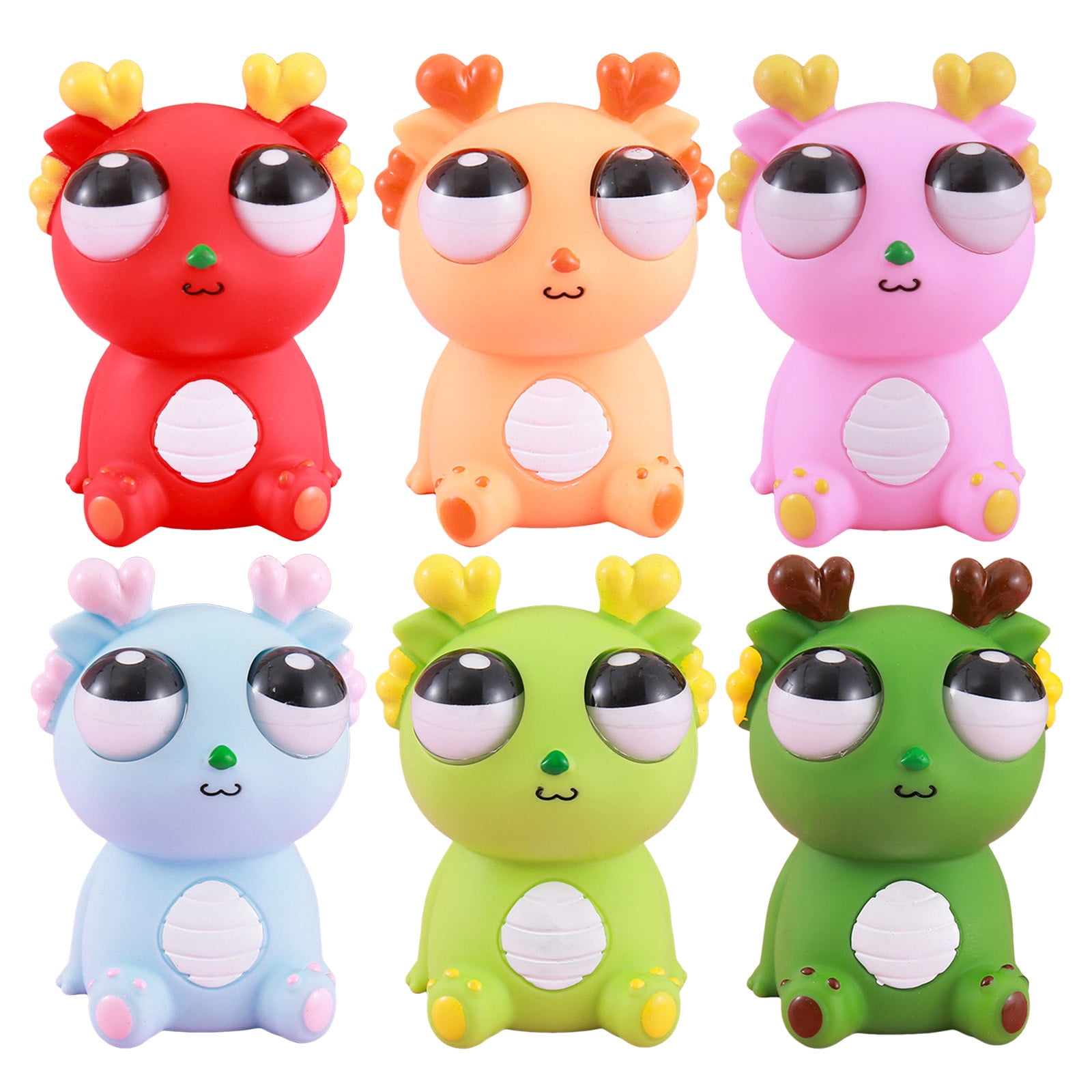 DVKOVI 6pc Squeeze Eye Popping Out Stress Relief Cute Dragon Toy,Funny ...