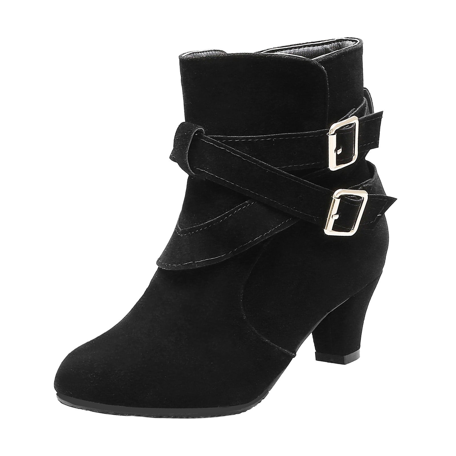 Dvkovi Botas De Mujer Women Ankle Boots Ladies Autumn And Winter Short Boots Belt Buckle Short