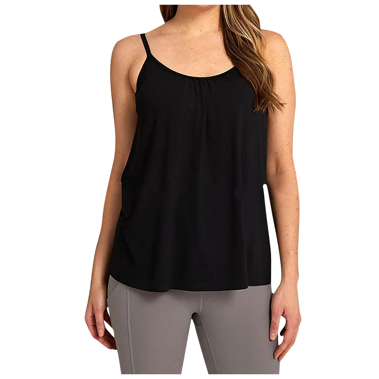 DVKOVI Cami Tops for Women Shelf Bra Camisoles Adjustable Spaghetti ...