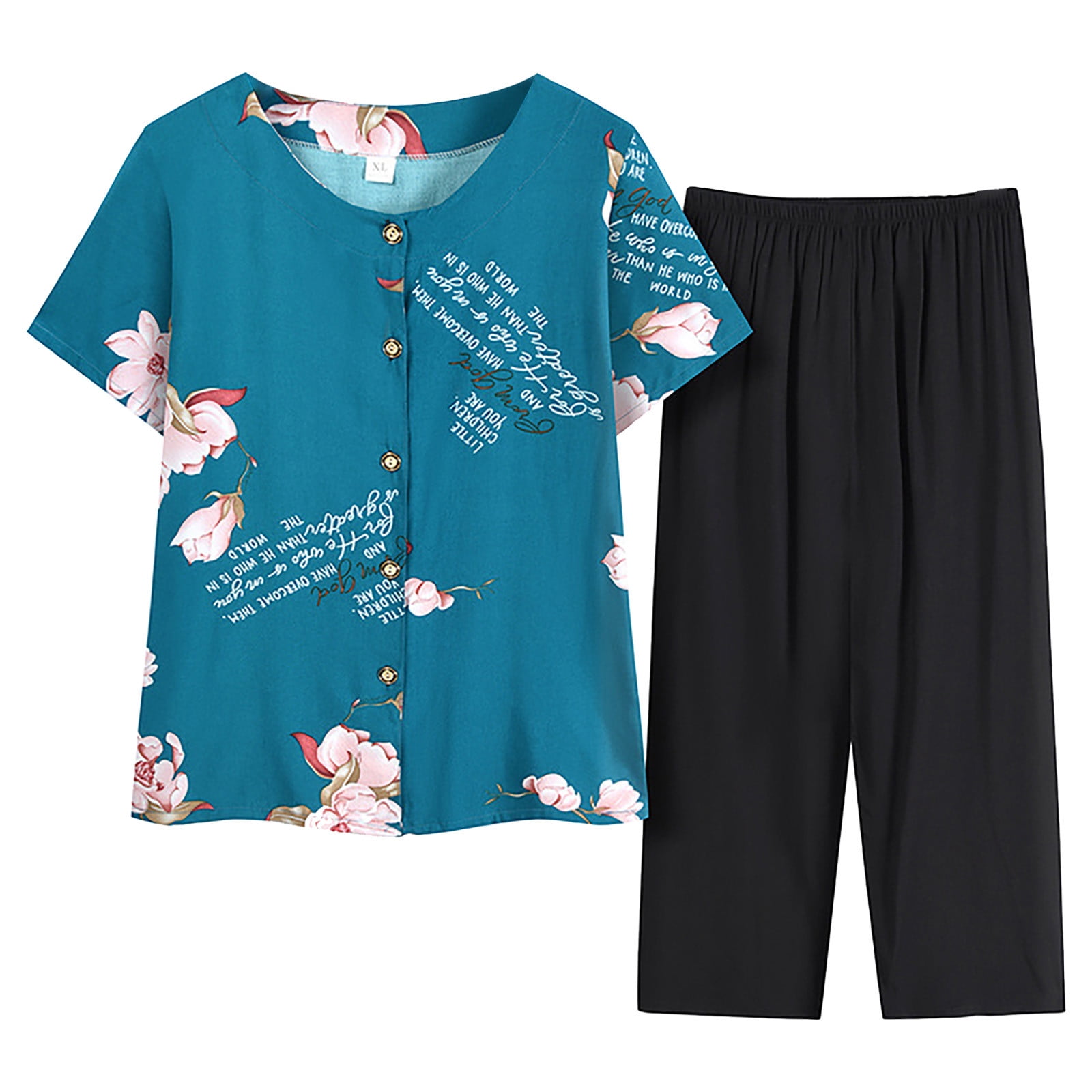 DVKOVI Clothes Ladies Pajamas Sets Summer Lightweight Printed ...