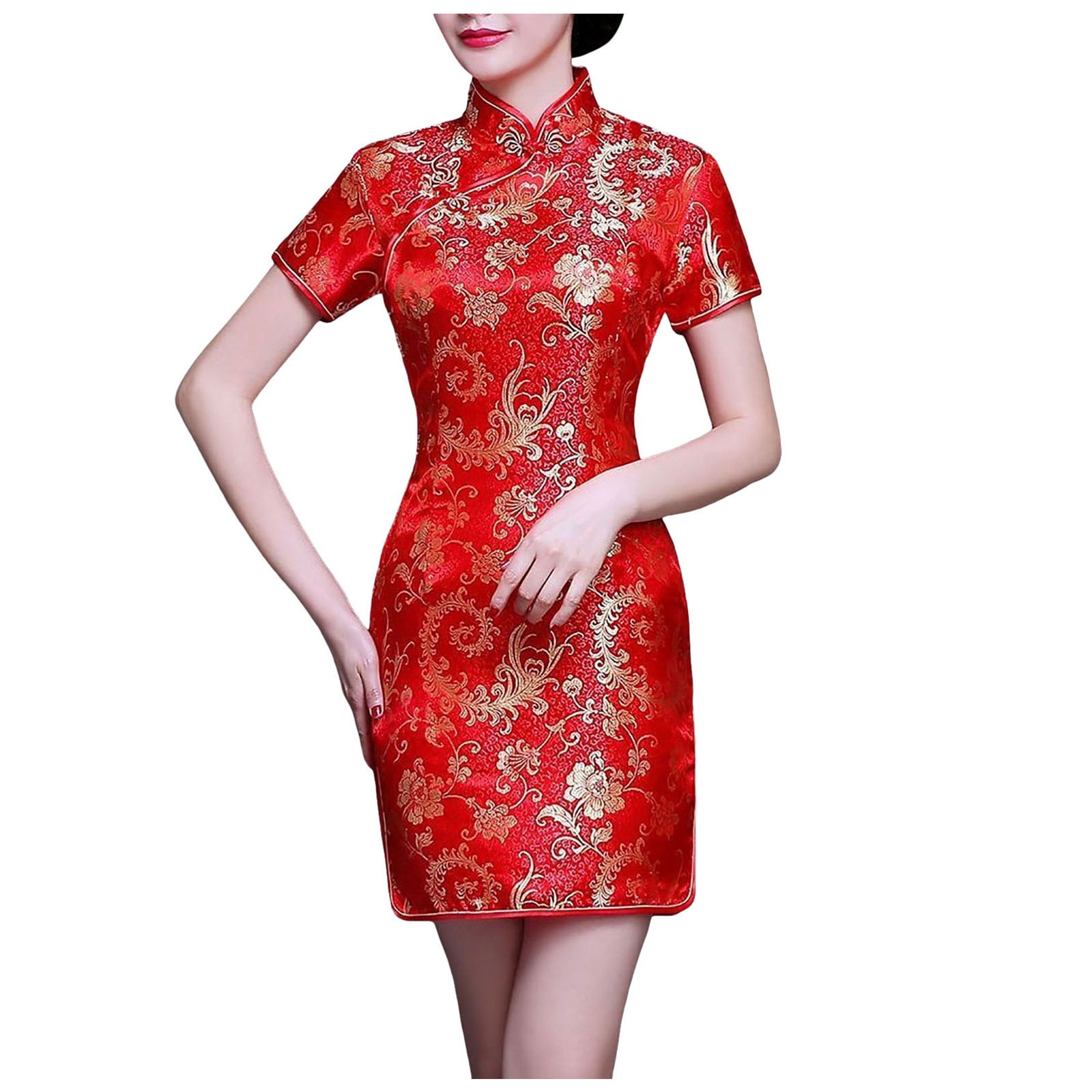 DVKOVI Dresses Prom Corset Prom Dress Chinese Cheongsam Women's Short ...