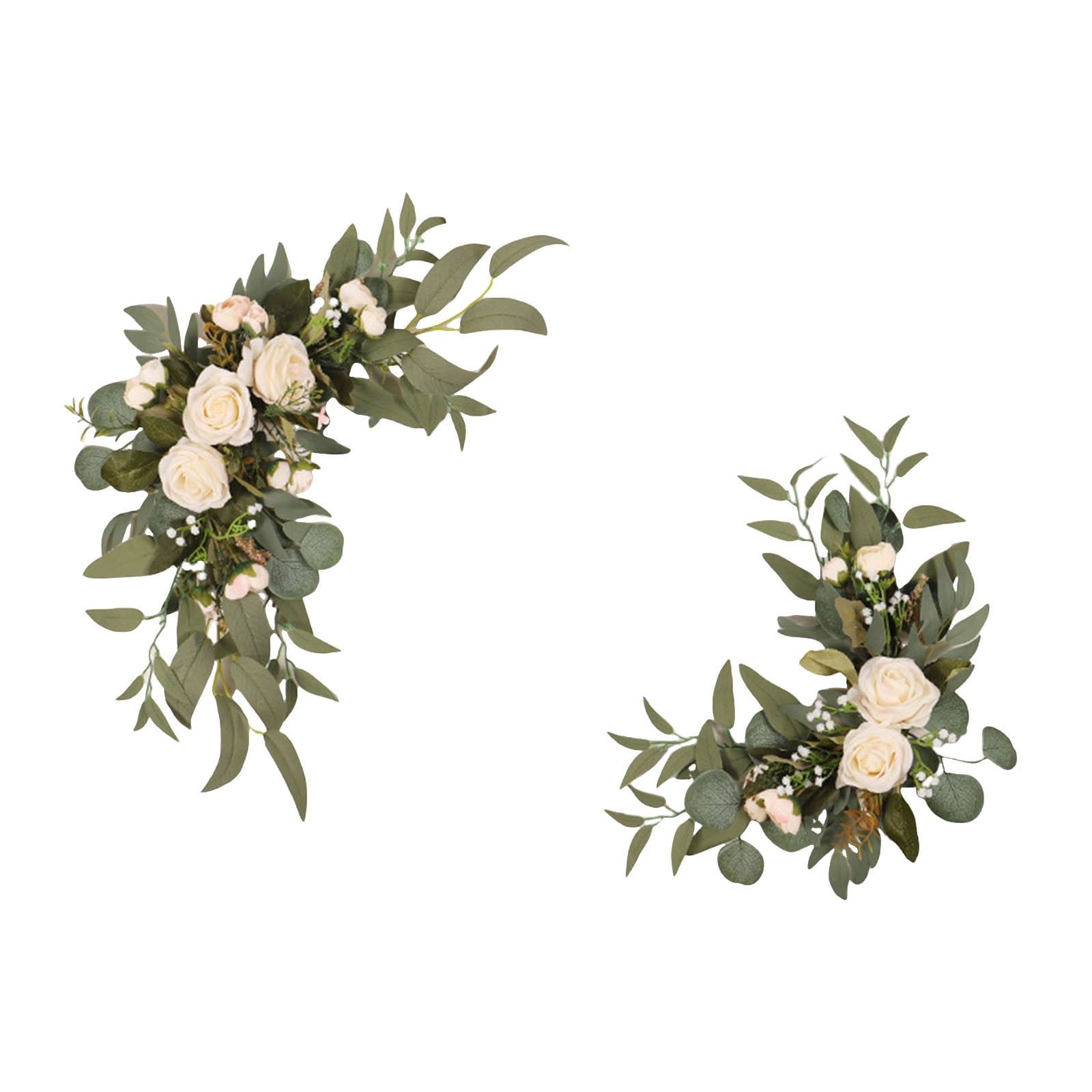 DVKOVI Flower Swag Set of 2 for Wedding Welcome Signs Floral Swag ...