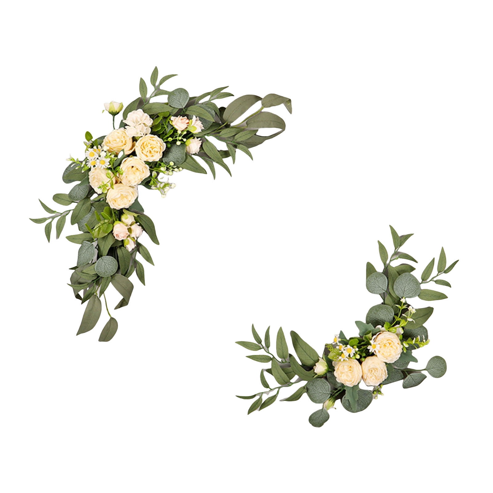 DVKOVI Flower Swag Set of 2 for Wedding Welcome Signs Floral Swag ...