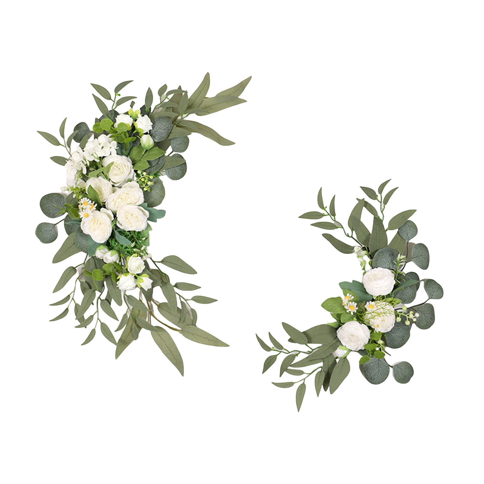 DVKOVI Flower Swag Set of 2 for Wedding Welcome Signs Floral Swag ...