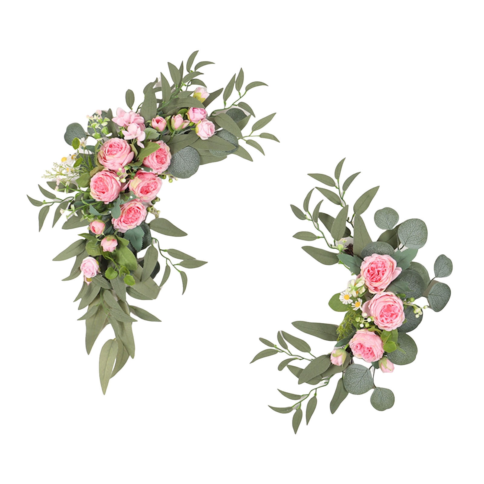DVKOVI Flower Swag Set of 2 for Wedding Welcome Signs Floral Swag ...