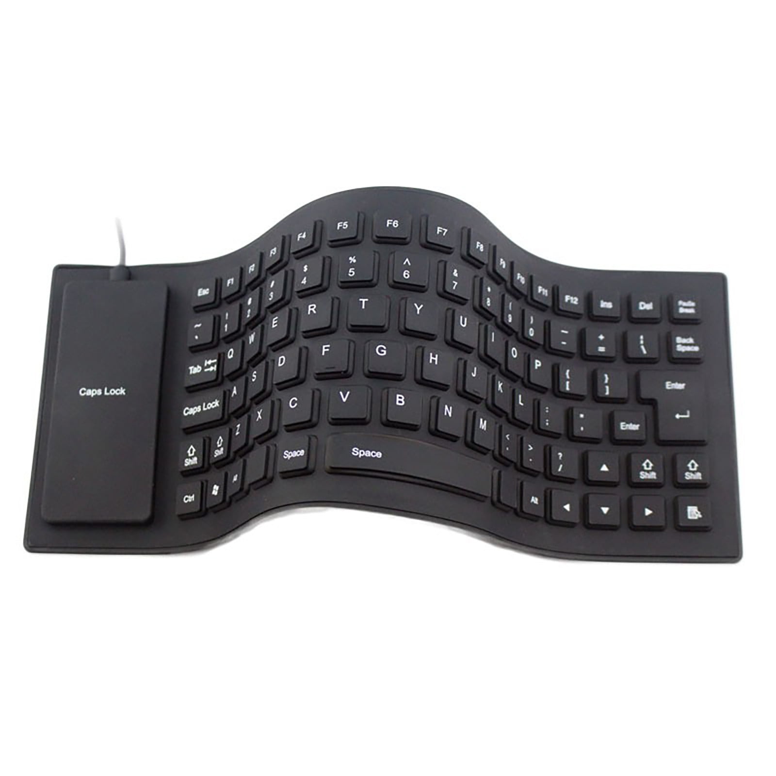 DVKOVI Foldable Silicone Keyboard USB Wired Waterproof Rollup Keyboard ...