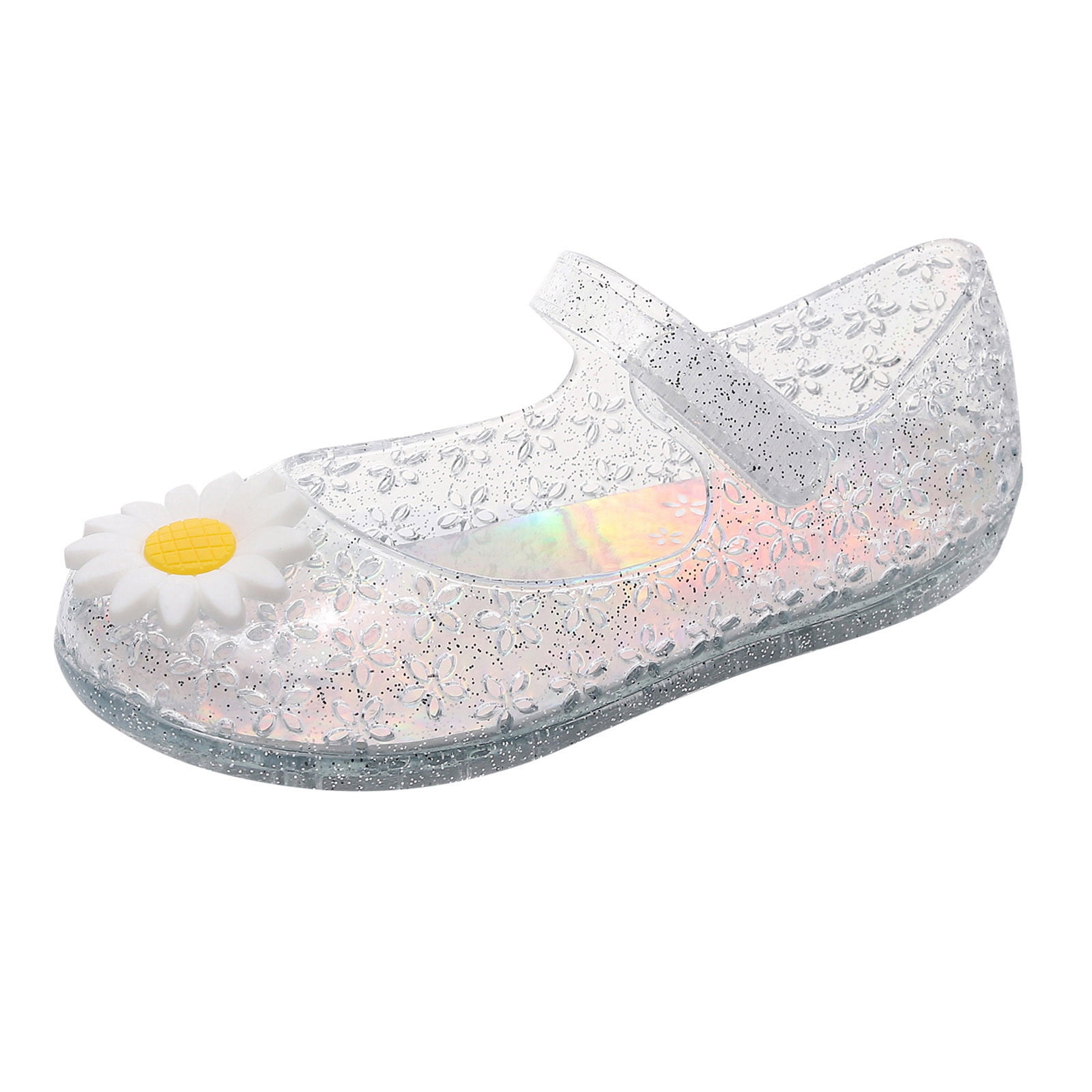 DVKOVI Girls Clear Jelly Shoes for Toddler Little Child's Birthday Sandals Spring Summer Floral ...