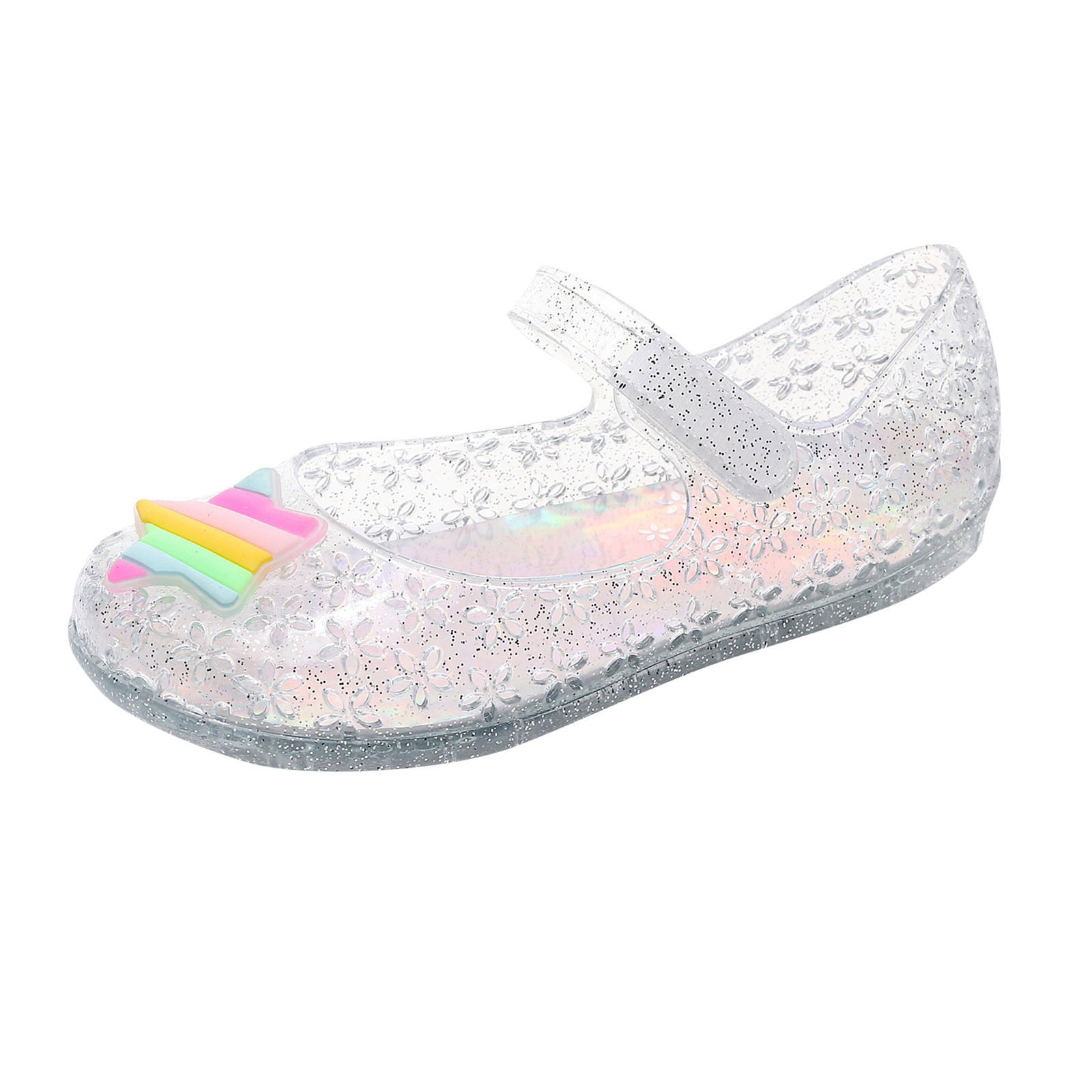 DVKOVI Girls Transparent Jelly Shoes for Toddler Little Child's Princess Sandals Spring Summer ...