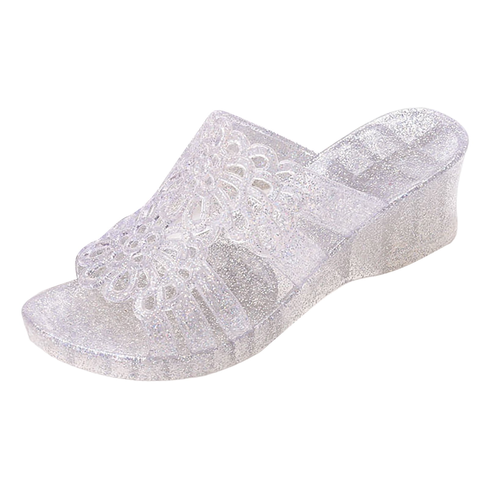 DVKOVI Home Slippers Women's Outdoor Transparent Slippers Hard Sole ...
