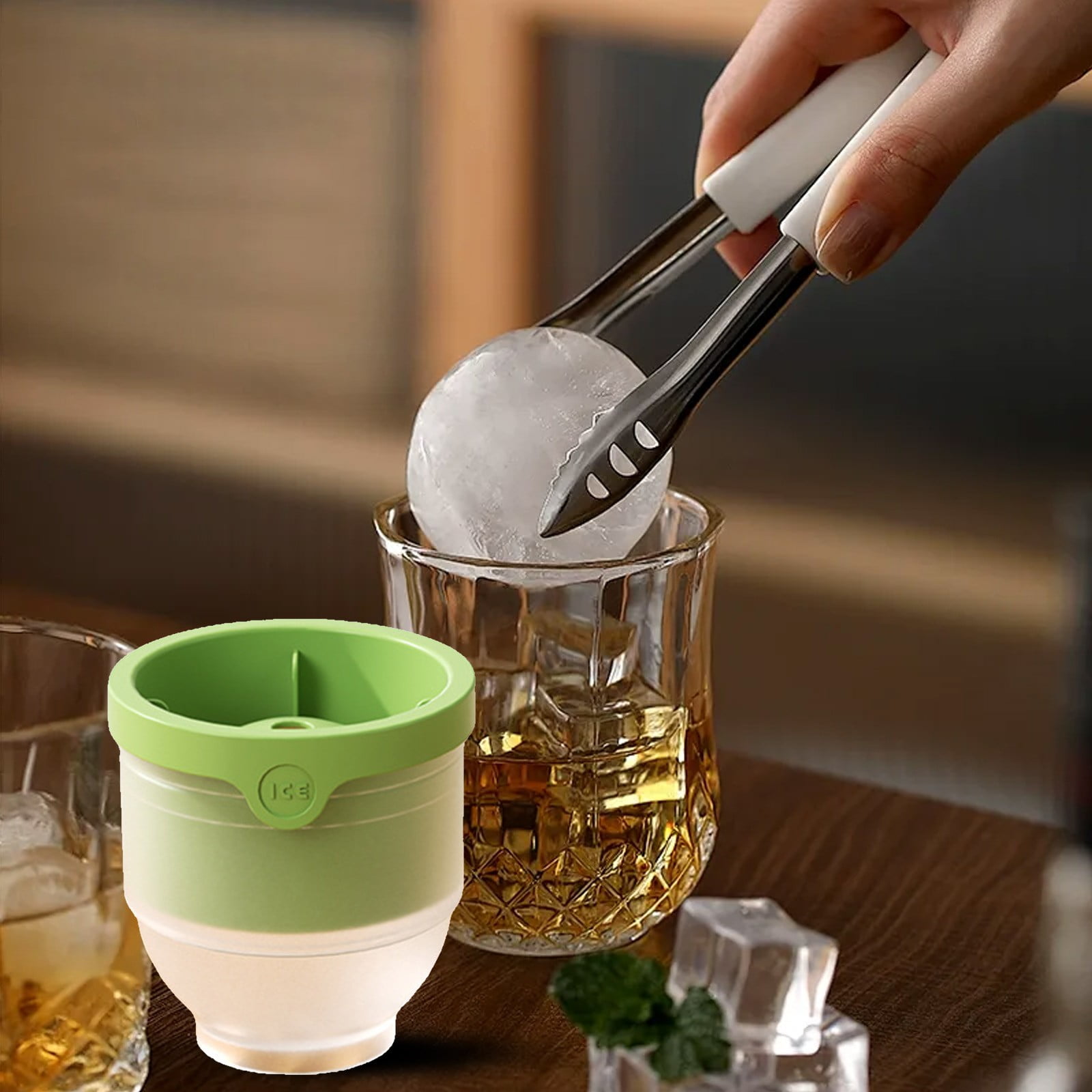 DVKOVI Ice Molds Ice Maker Sphere Ice Mold Ice Ball Round Ice Cube Mold ...