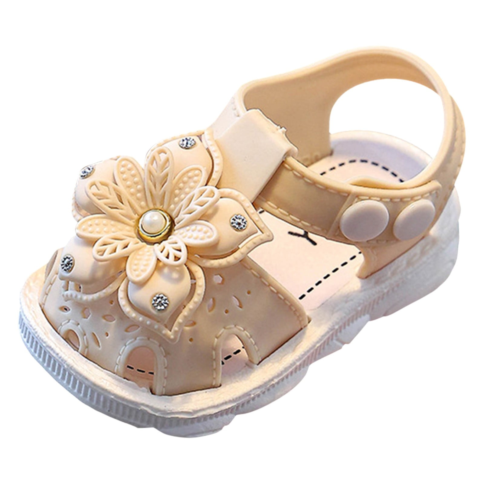 DVKOVI Toddler Girls Shoes Baby Kids Comfortable Soft Sole Sandals Cute Flower Closed Toe ...