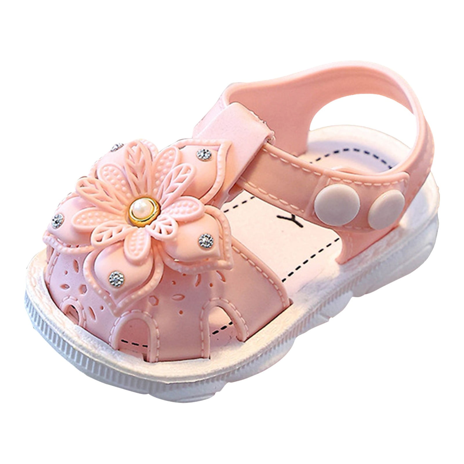 DVKOVI Toddler Girls Shoes Baby Kids Comfortable Soft Sole Sandals Cute Flower Closed Toe ...