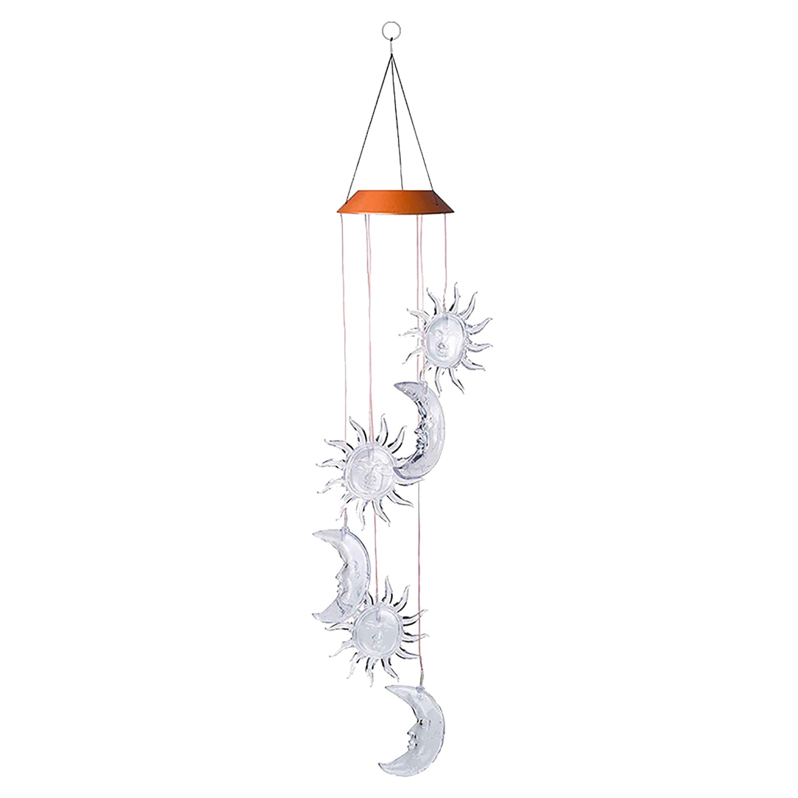DVKOVI LED Solar Moon and Star Wind Chimes Outdoor - Waterproof Solar ...
