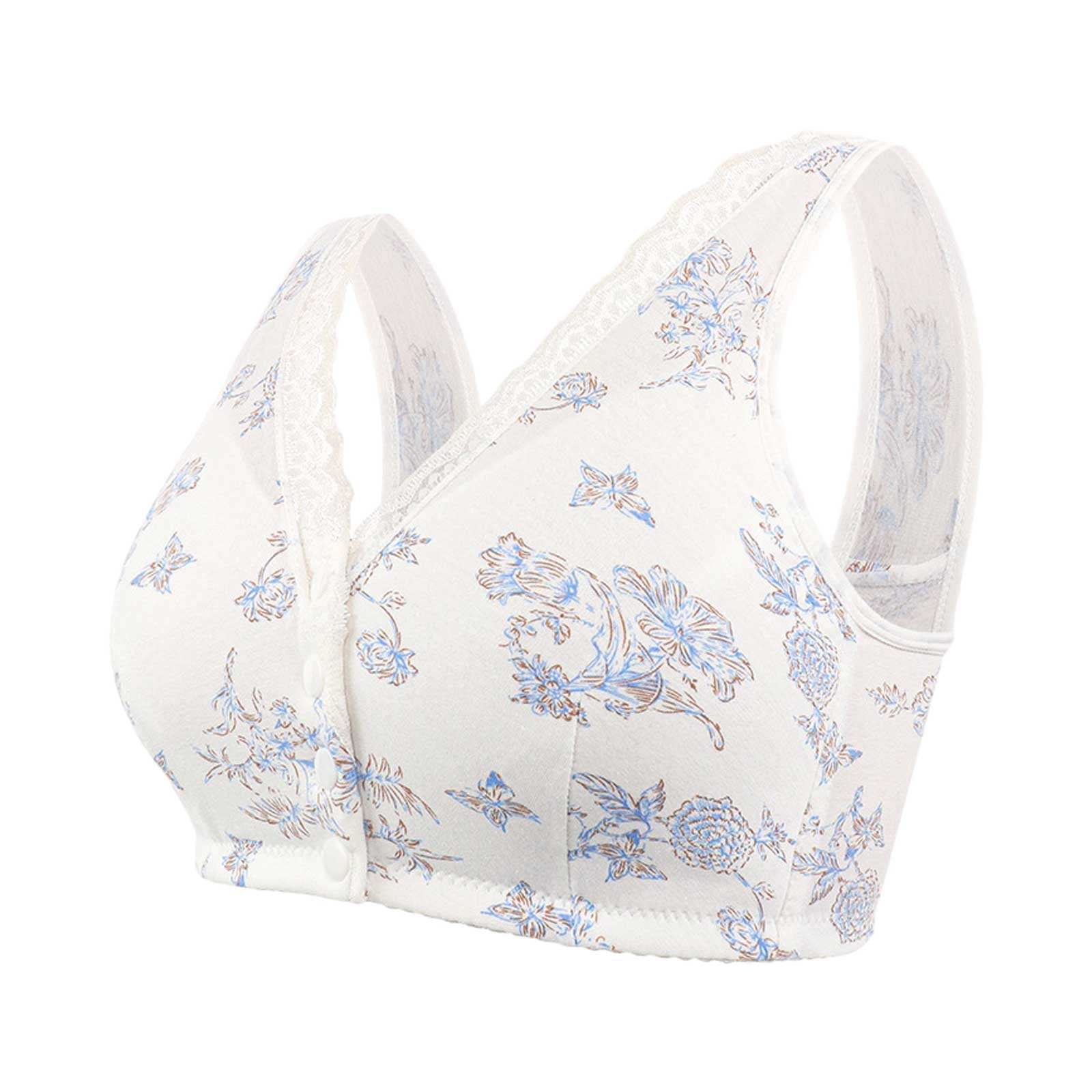 DVKOVI Mid and Elder Age Women's Breathable Lace Trim Bras Front ...