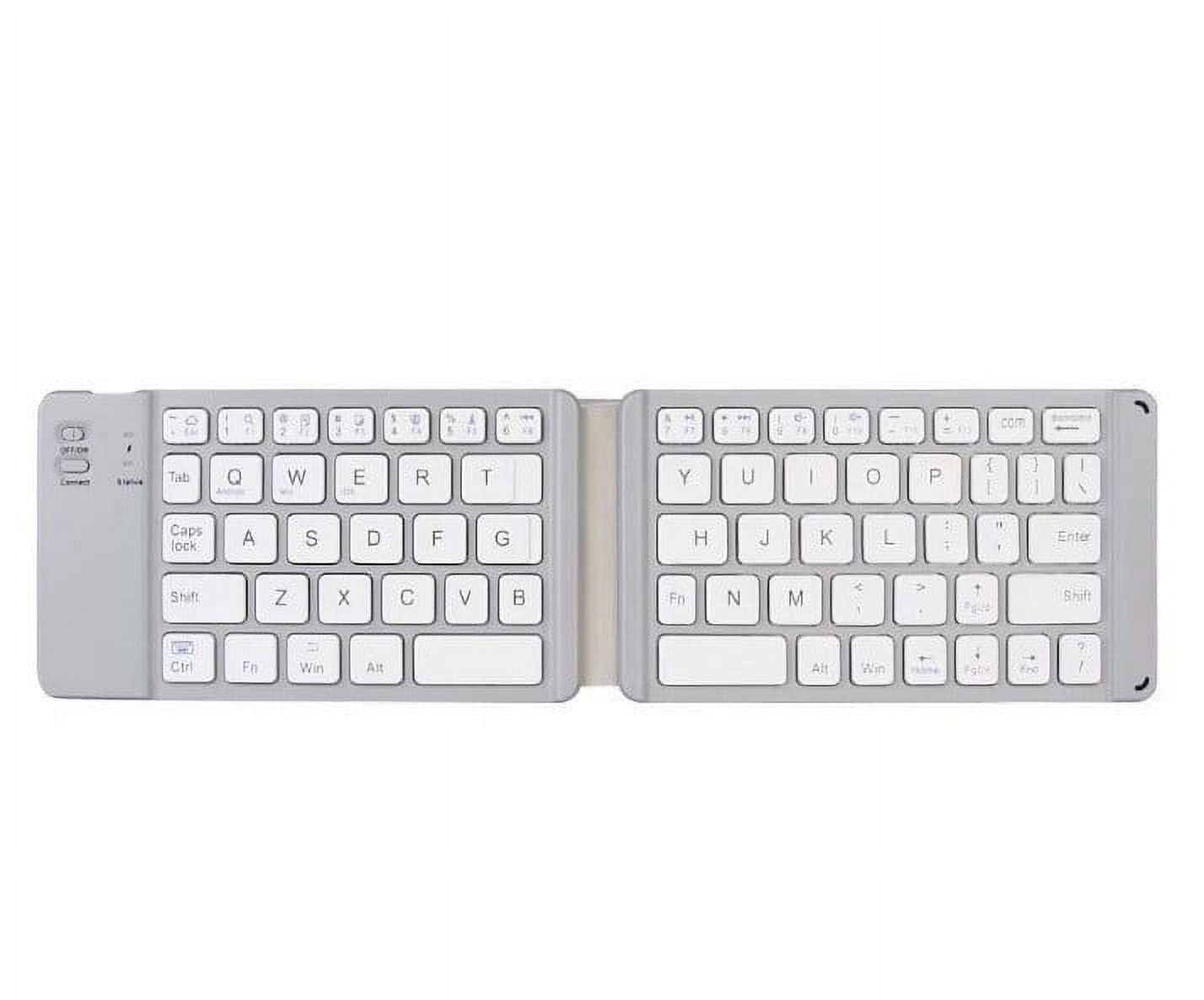 DVKOVI Mini Foldable Bluetooth Keyboard Portable Wireless Rechargeable ...