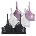 DVKOVI Pack Of 3 Color Women Lace Bras with Underwire Push Up Bra Set ...