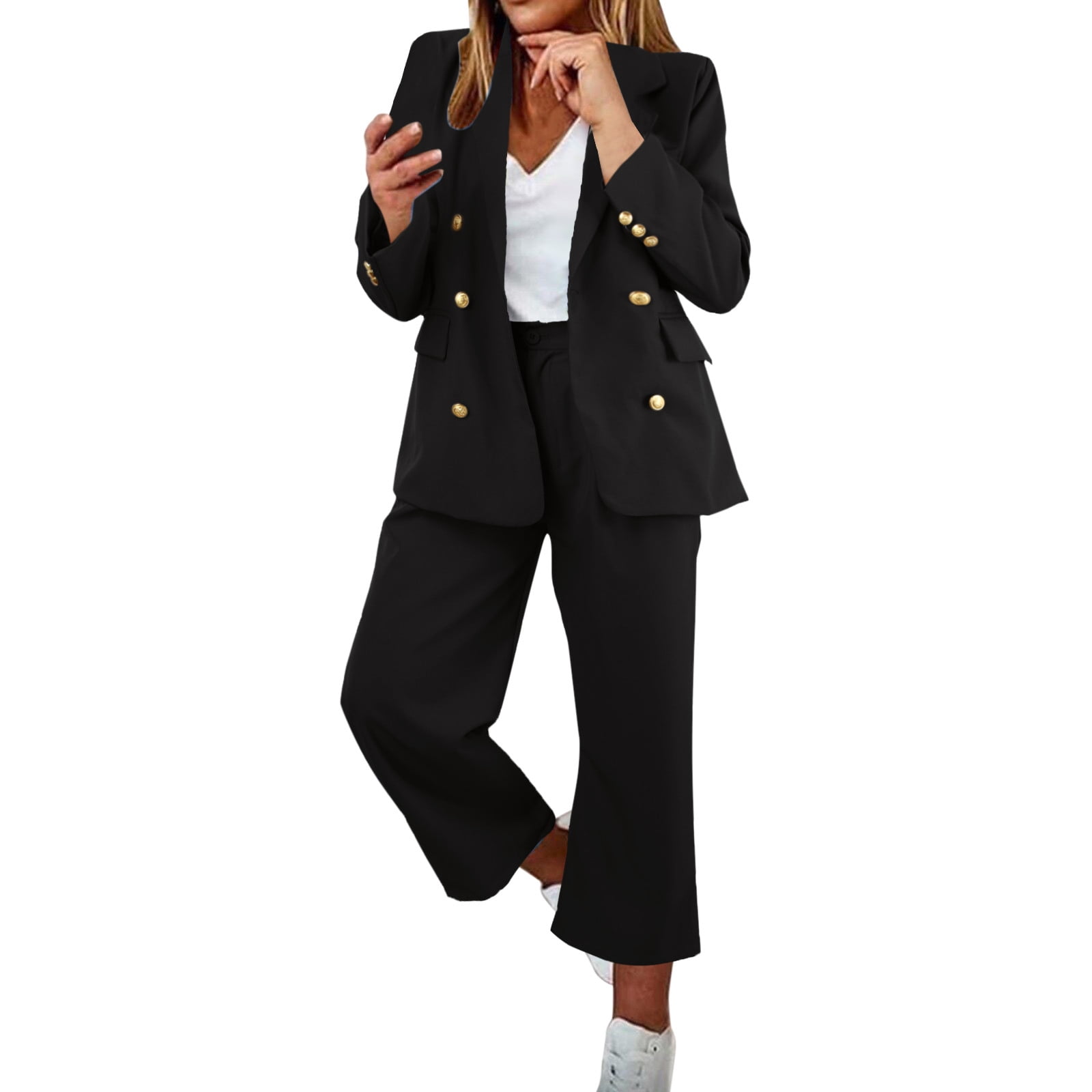 DVKOVI Plus Size Two Piece Sets for Women Women Casual Korean Suit ...