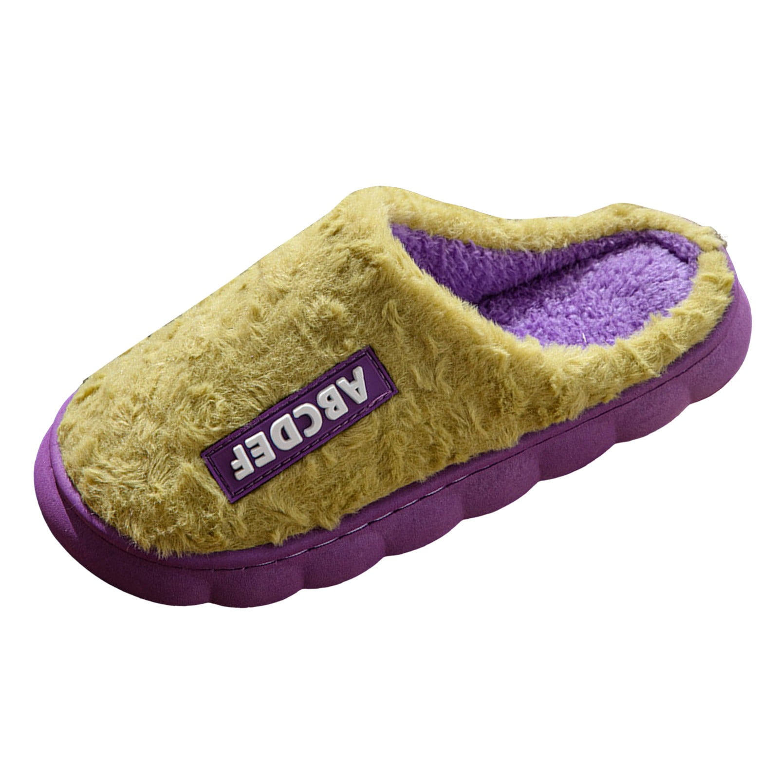 DVKOVI Slippers for Women,Fuzzy Memory Foam Slippers Letter Plush ...