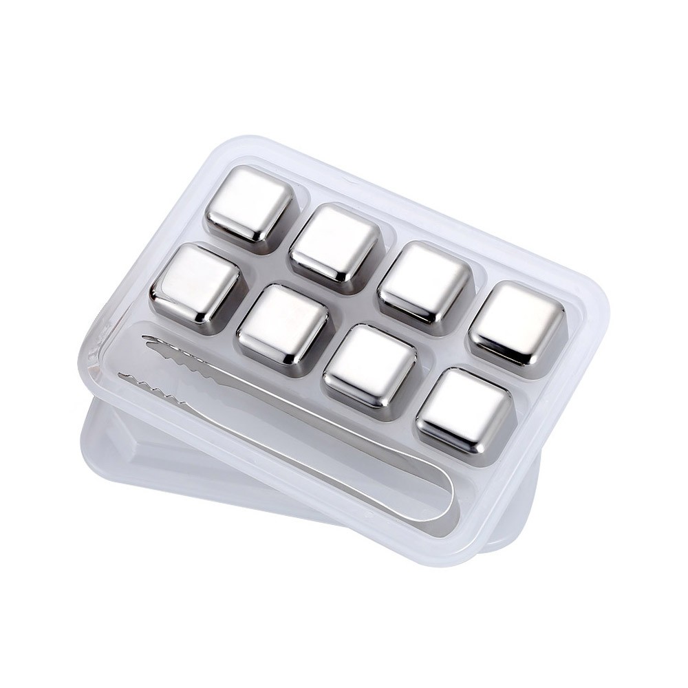 DVKOVI Stainless Steel Ice Cubes, 8-PCS Stainless Steel Ice Cubes ...