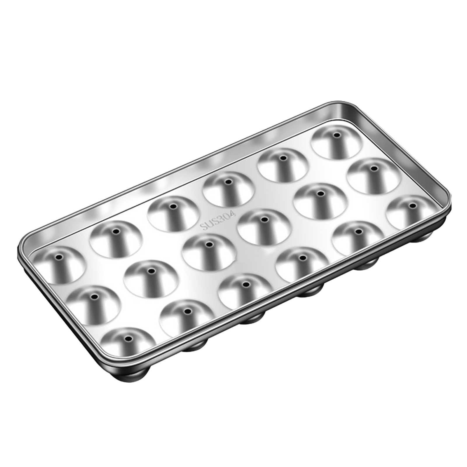 DVKOVI Stainless Steel Ice Mold Reusable Ice Trays Ball Shaped Ice Cube ...