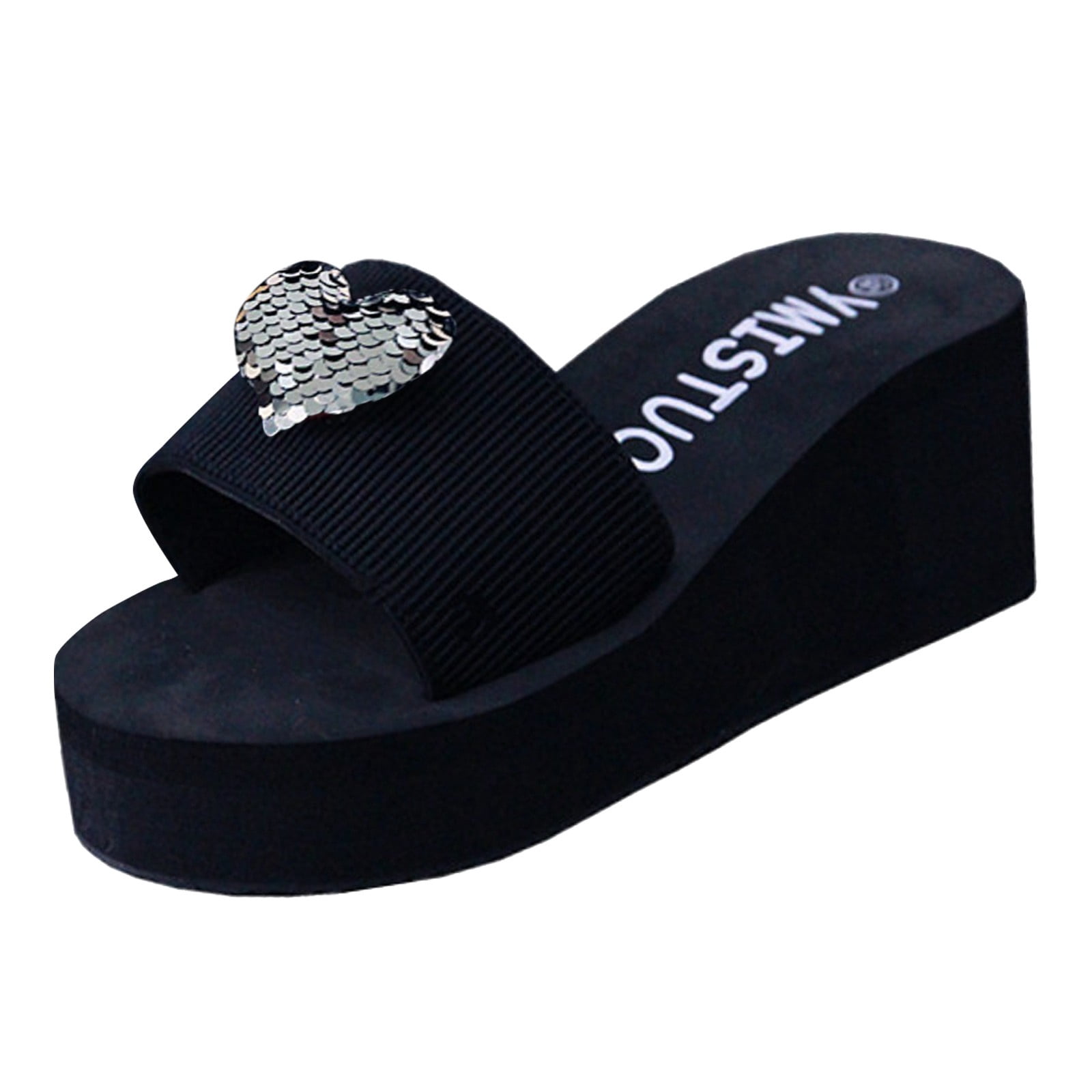 DVKOVI Summer Love Heart Wedge Sandal Fashion Korean Thick Sole Slipper ...