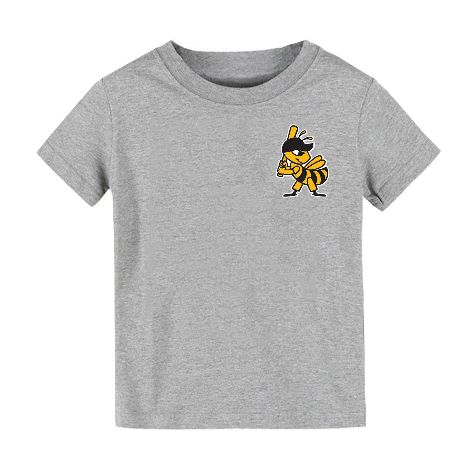DVKOVI Summer Solid Color Cartoon Bee Baseball Print Tee Toddler Boys ...
