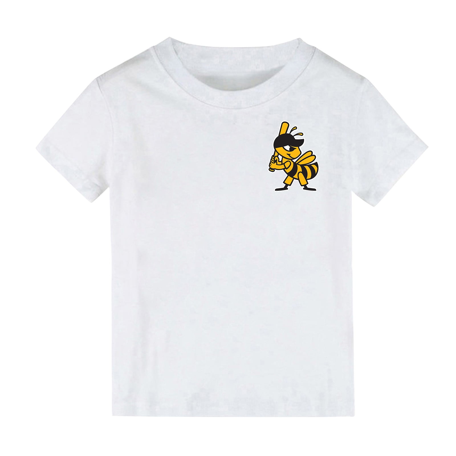 DVKOVI Summer Solid Color Cartoon Bee Baseball Print Tee Toddler Boys ...