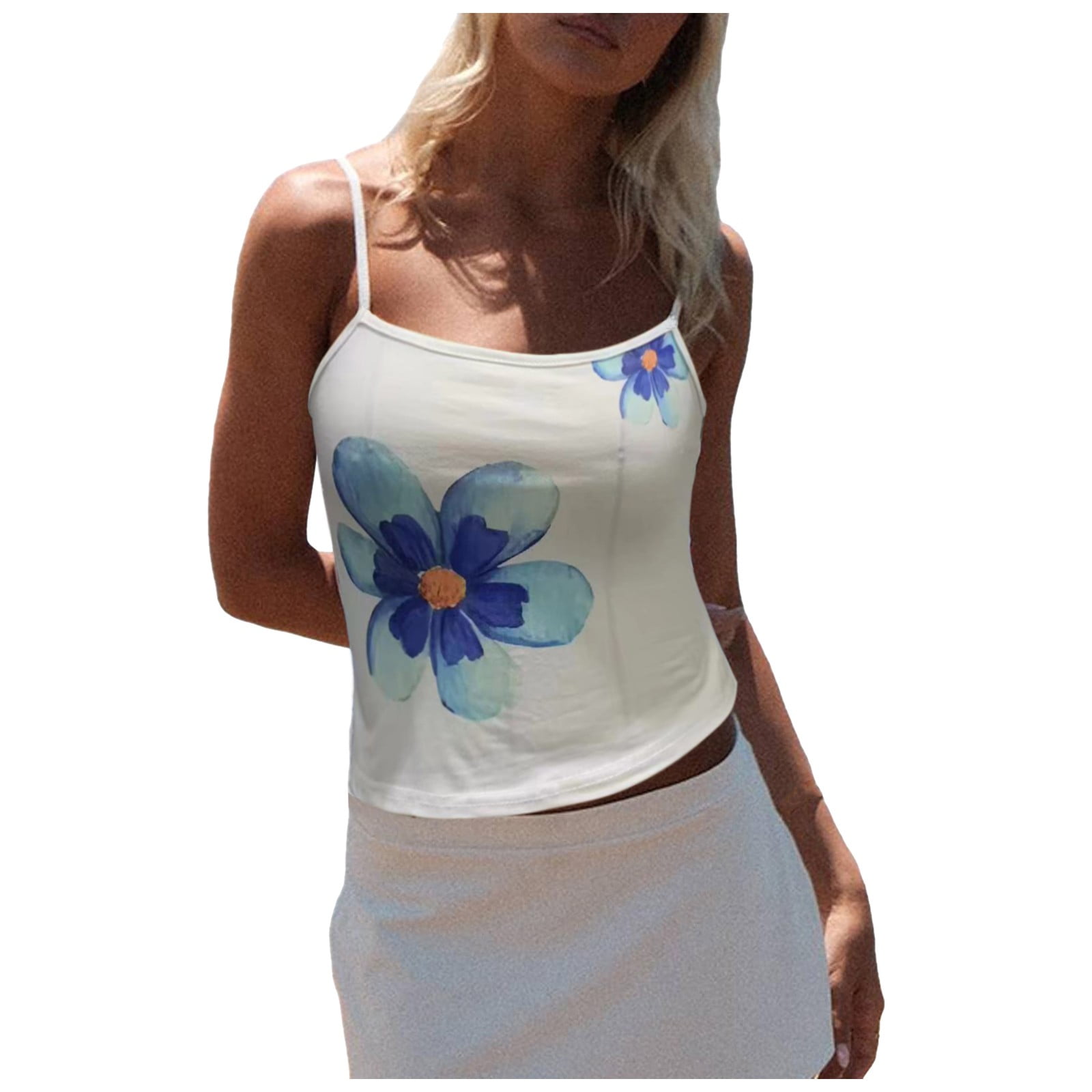 DVKOVI Summer Tanks Tank Top Crop Tops for Women Women Camisole Tops ...