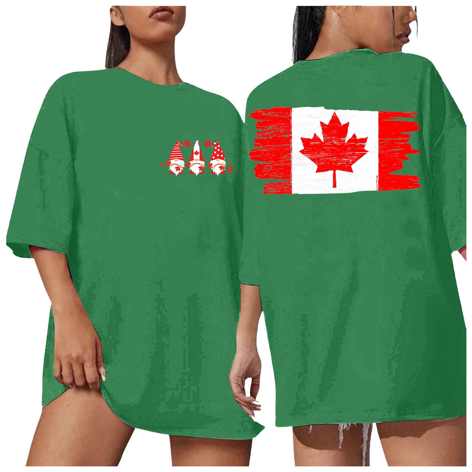 DVKOVI Summer Trends for Women 2024 Canada Day Shirt for Women Maple ...