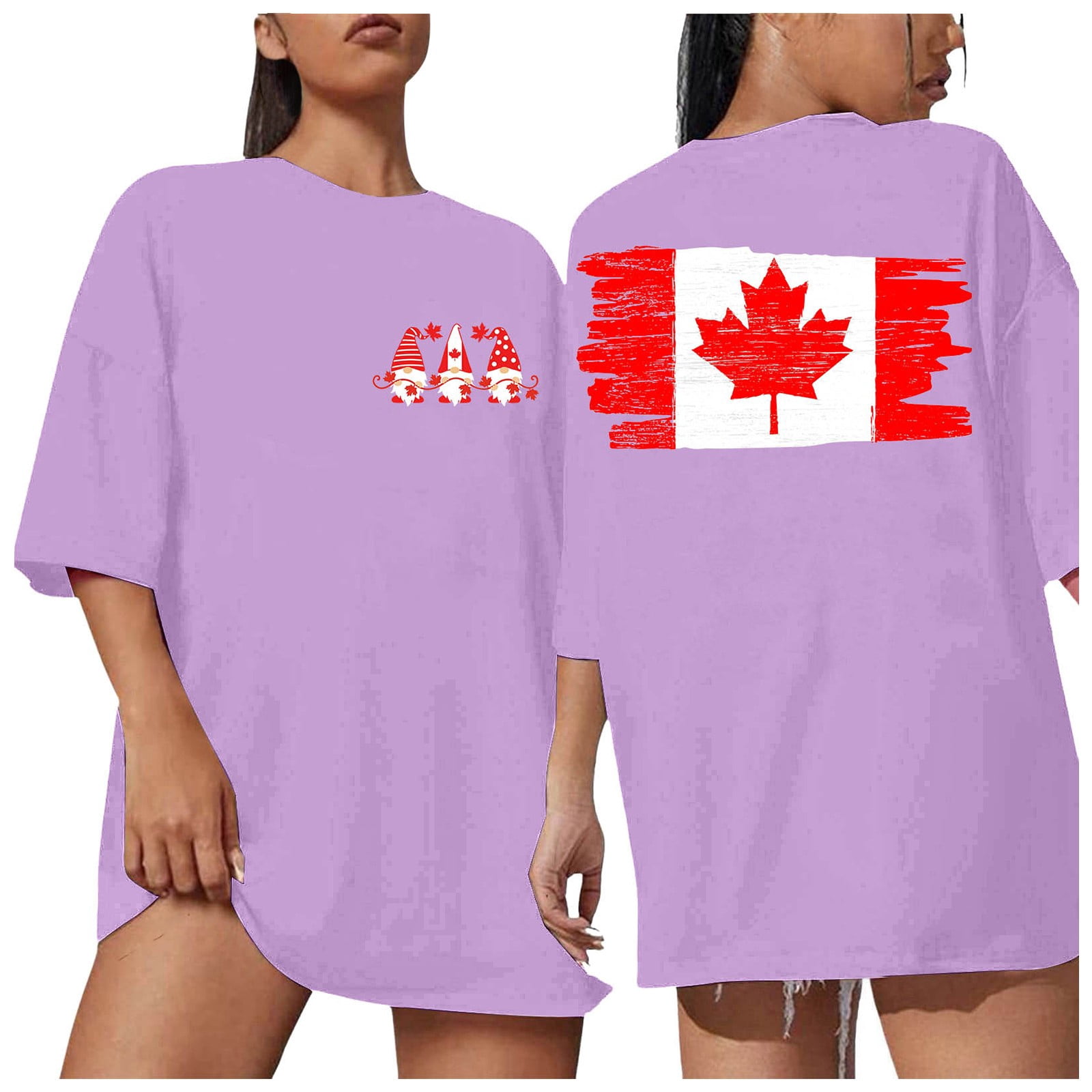 DVKOVI Summer Trends for Women 2024 Canada Day Shirt for Women Maple ...
