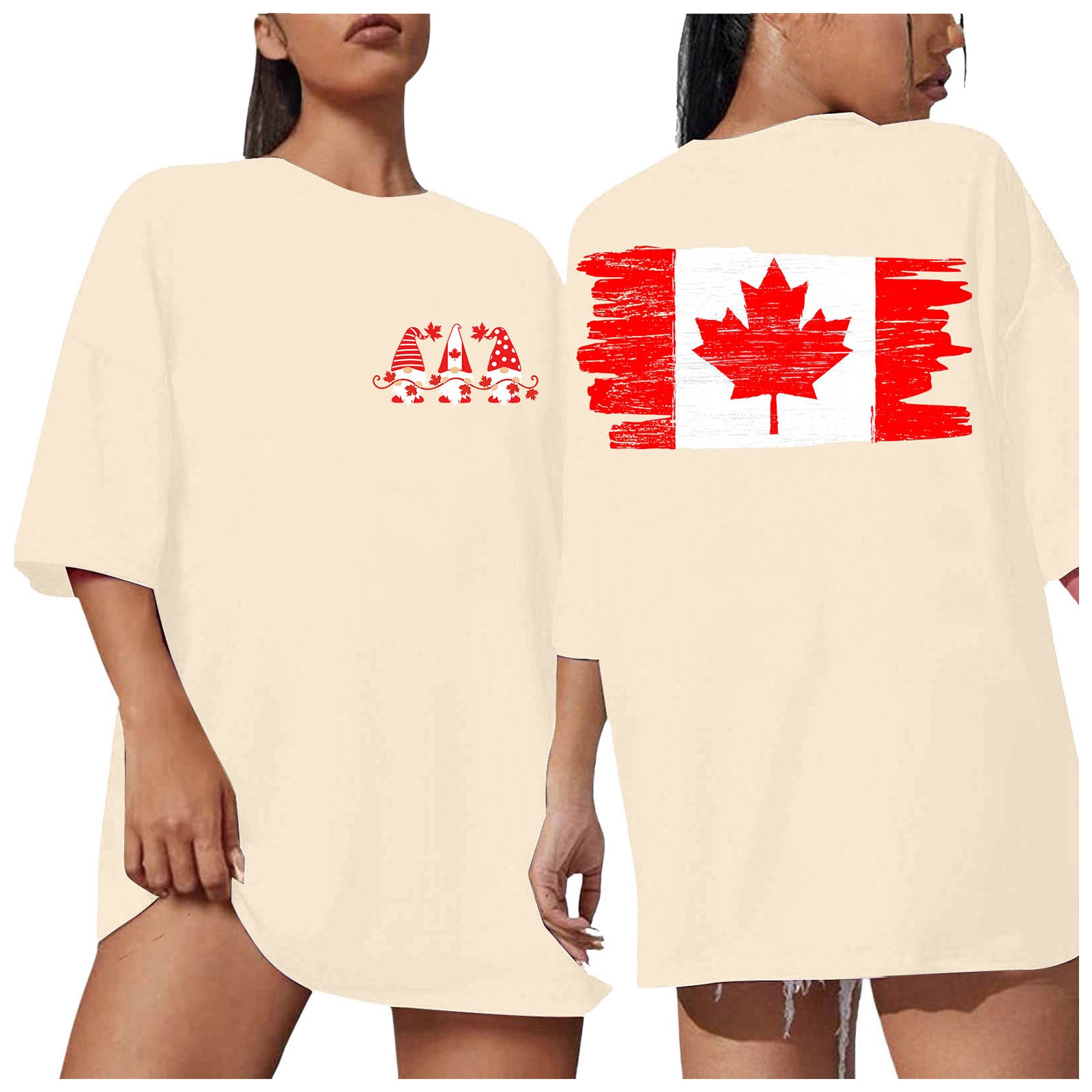 DVKOVI Summer Trends for Women 2024 Canada Day Shirt for Women Maple ...