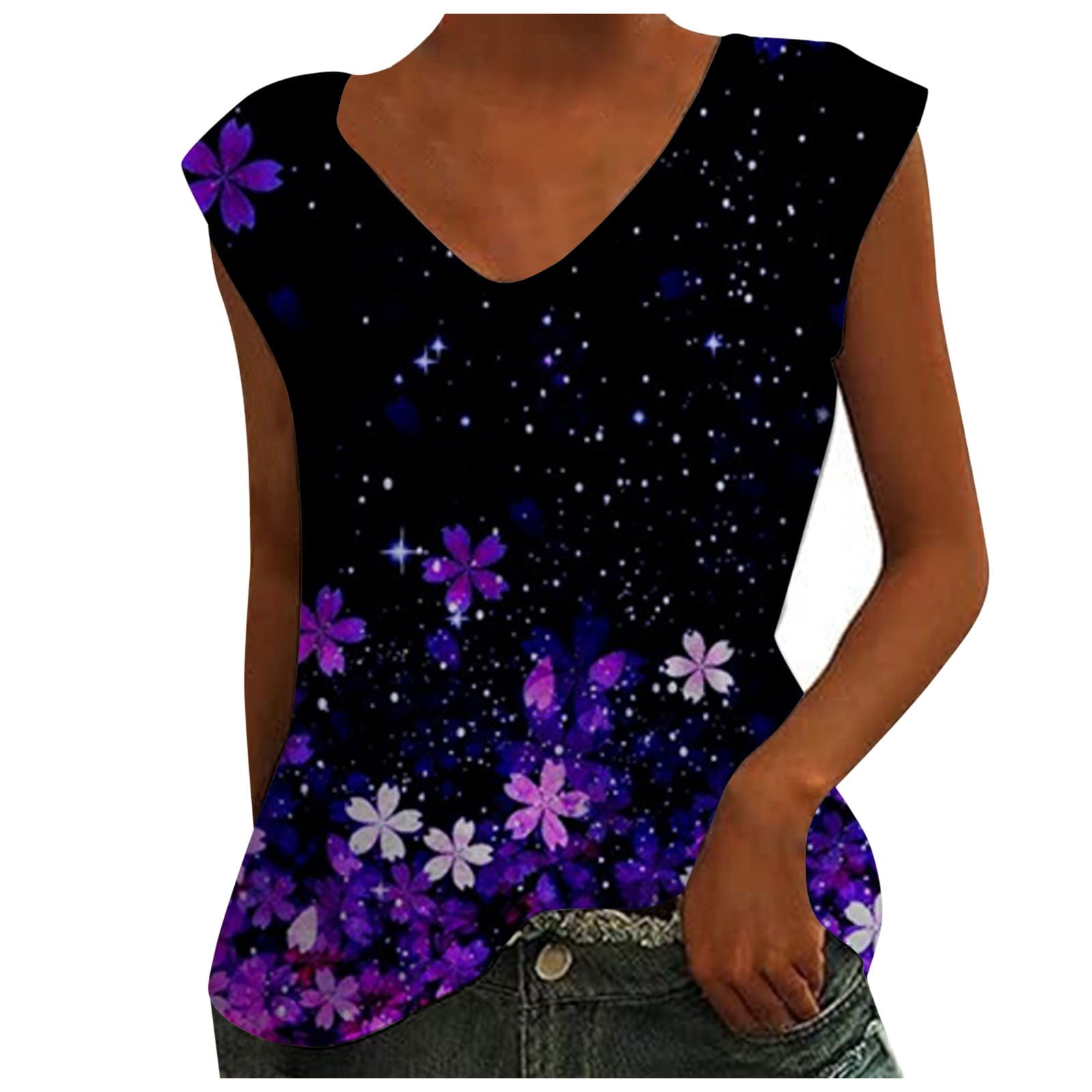 DVKOVI Tank Top Women Sleeveless Top Women Cap Sleeve Summer Casual ...
