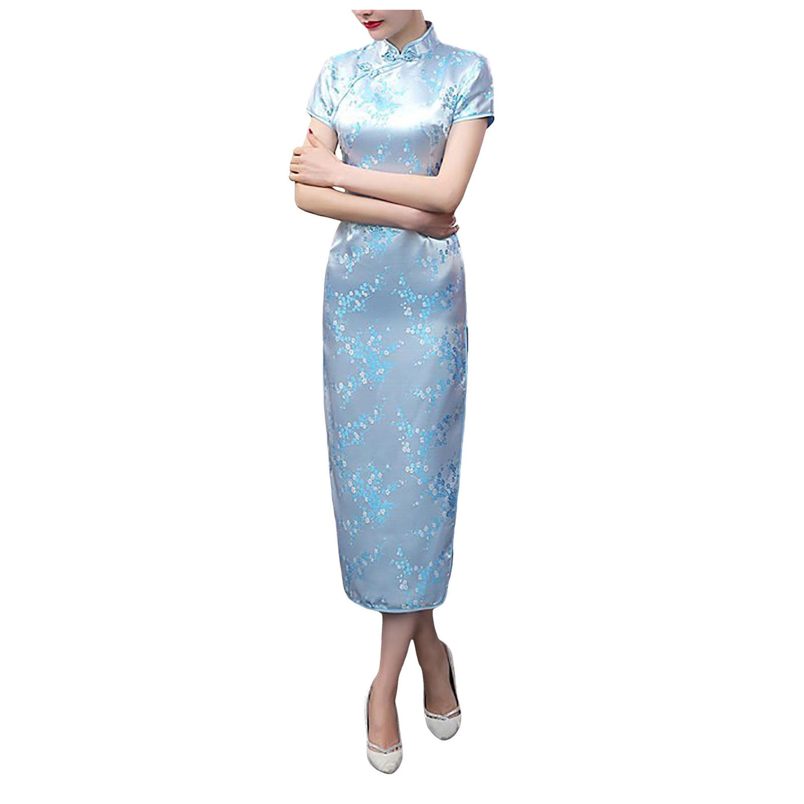 DVKOVI Tea Length Dresses for Women Formal Plus Size Prom Dresses for ...