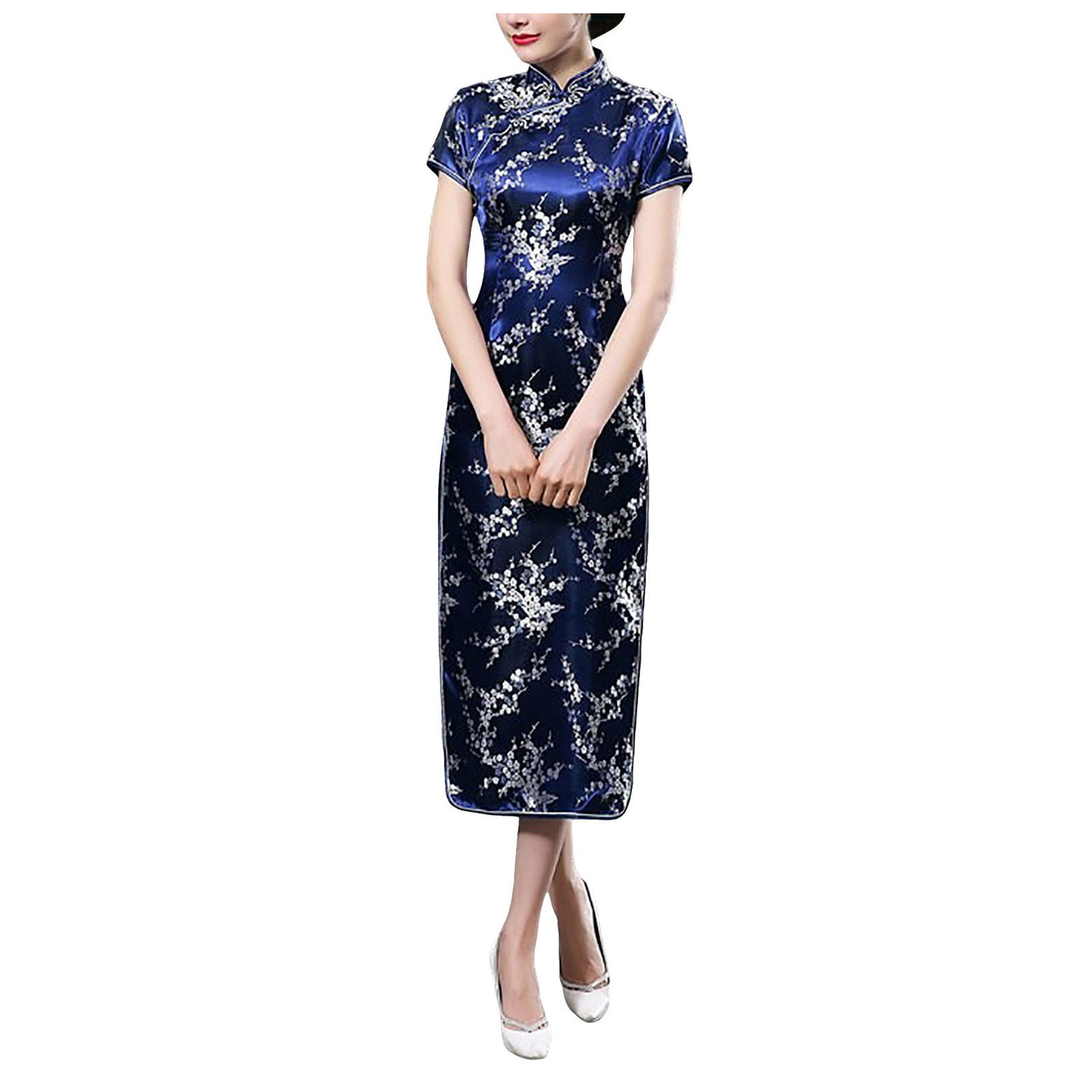 DVKOVI Tea Length Dresses for Women Formal Plus Size Prom Dresses for ...