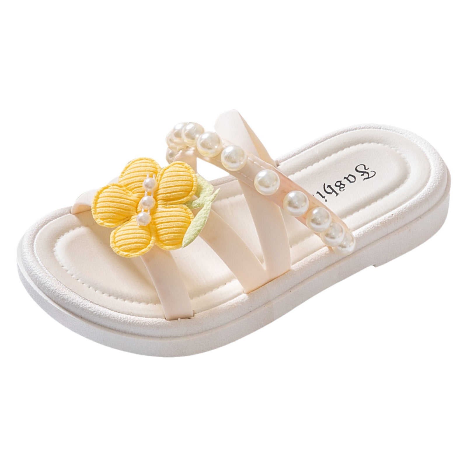 DVKOVI Toddler Girl Cute Floral Pearl Slide Summer Shoes for Little ...