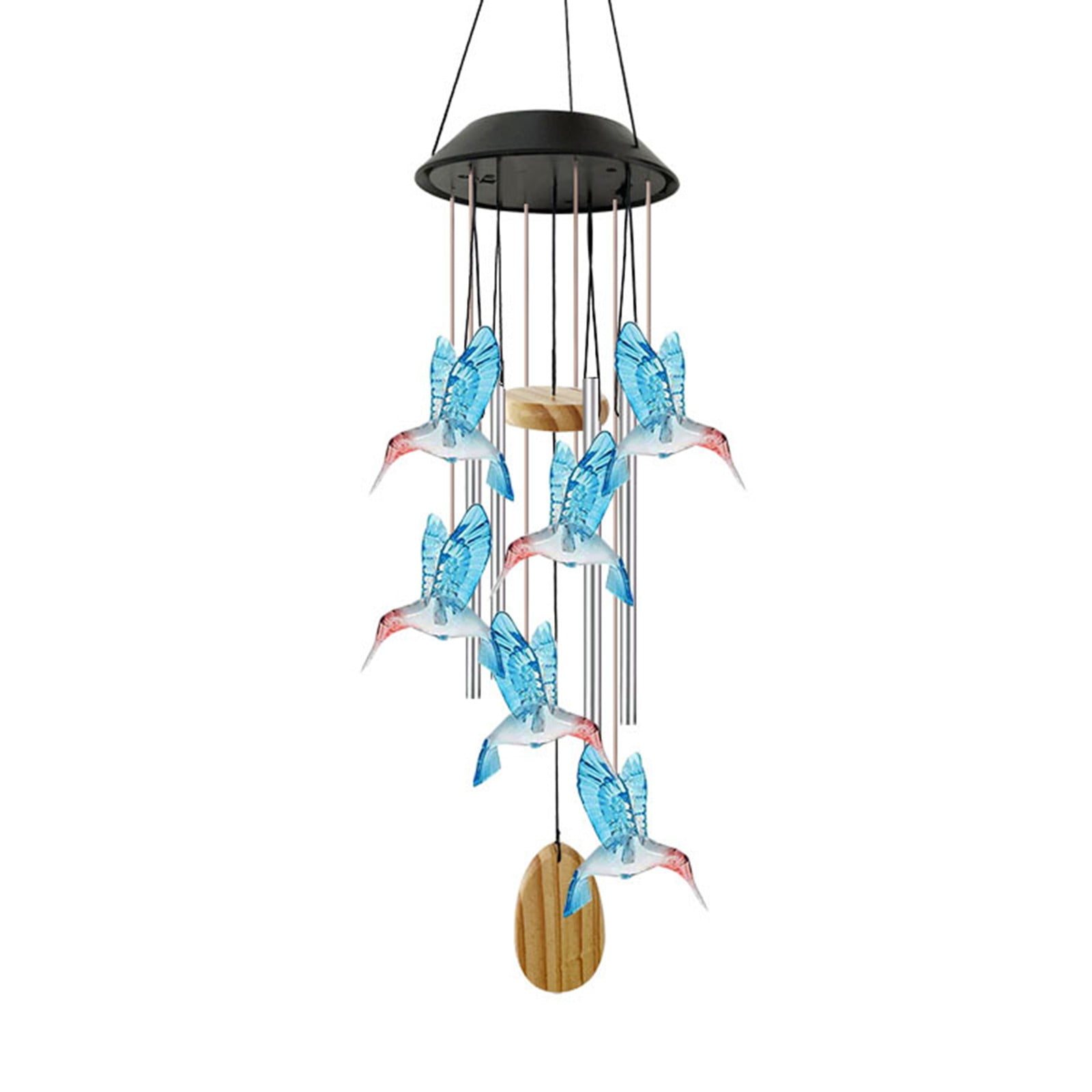 DVKOVI Wind Chimes,Hummingbird Solar Wind Chimes for Outside Color ...