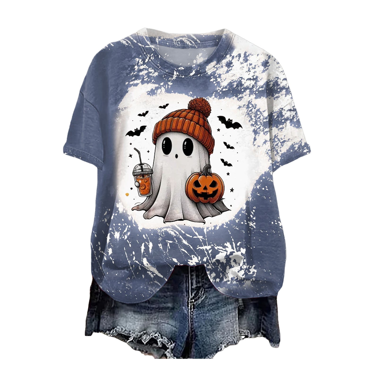 DVKOVI Womans Clothing Shirt for Women Funny Crew Neck Short Sleeve ...