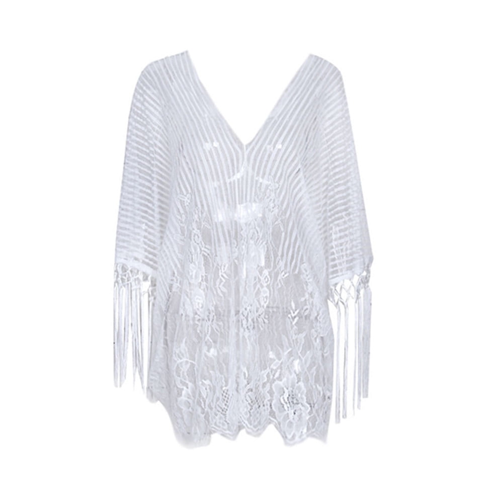 DVKOVI Women Bathing Bikini Swimsuit Swimwear Crochet Smock Fringed ...